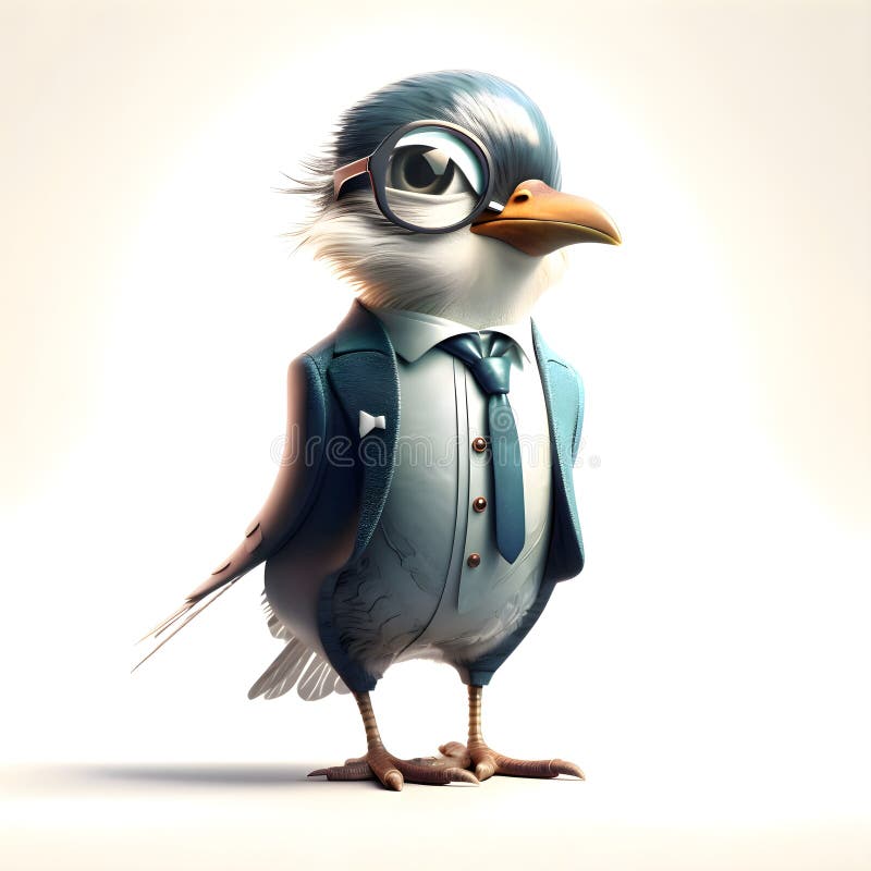 3d Robin in a Hat 3d Robin in the Blue 3d Robin Bird Stock Illustration ...