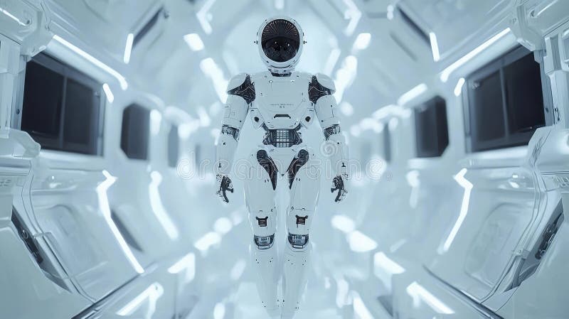 3D Robot Floating in Zero Gravity Space Station Stock Illustration ... 3D Robot Floating in Zero Gravity Space Station Stock Illustration ...