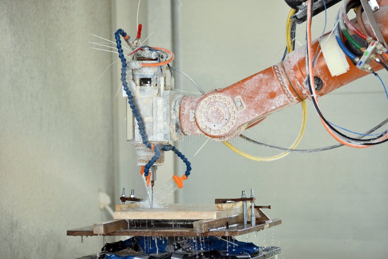 3D Robot Milling and Sculpting Stone Stock Image - Image of milling ...