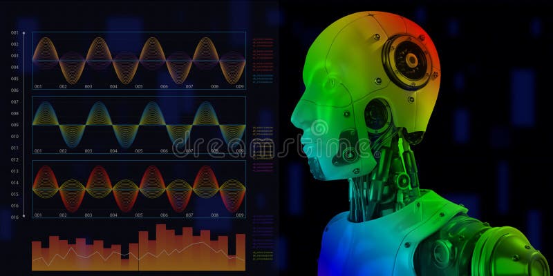 3D Robotic AI Dashboard Analytic Learning Human Business Action ...