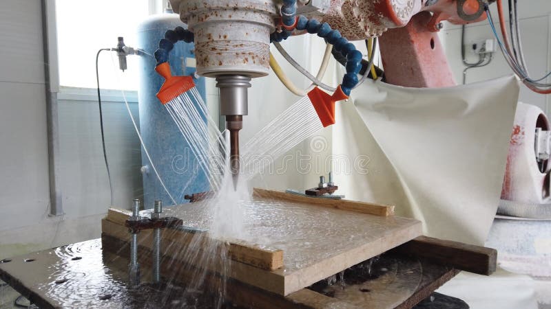 Robot Working on Milling Sculpture in Natural Stone Stock Video - Video ...