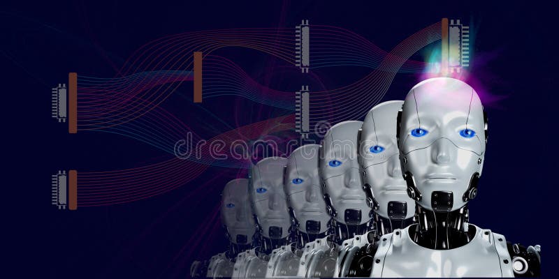 3D Robotic Render AI Leader Making Big Data Connected in Group Data ... 3D Robotic Render AI Leader Making Big Data Connected in Group Data ...