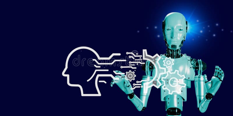 3d Robotic Render Showing Meta Verse And Data Science Algorithm Digital Data Network