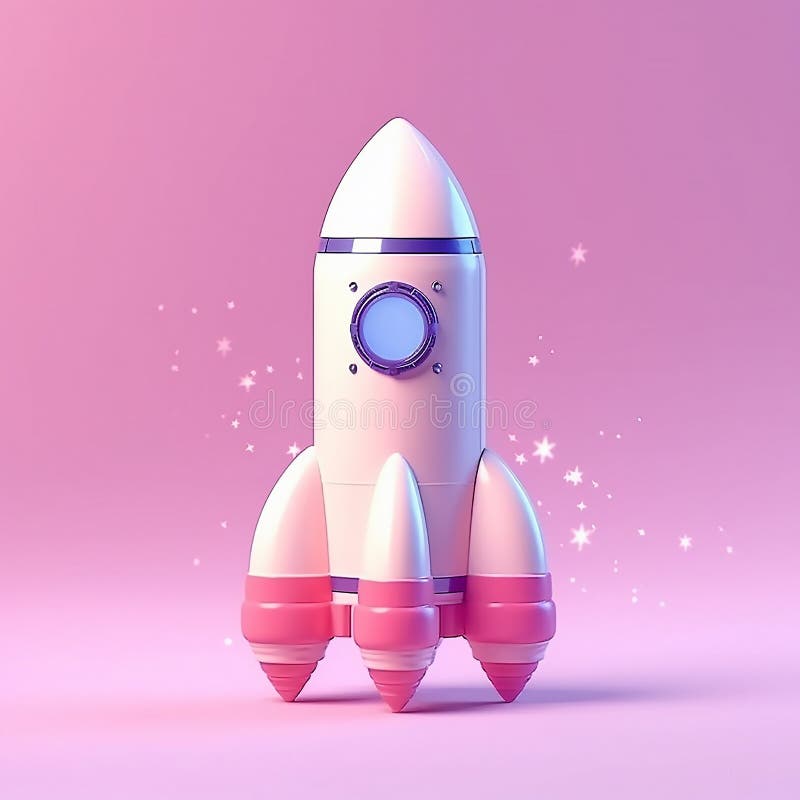 3D Rocket Launch Icon, Startup Business Concept, Stock Illustration ...