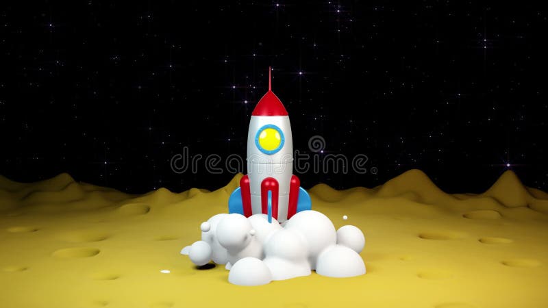 3d Rocket Launch from Moon Surface Stock Footage - Video of rocket ...
