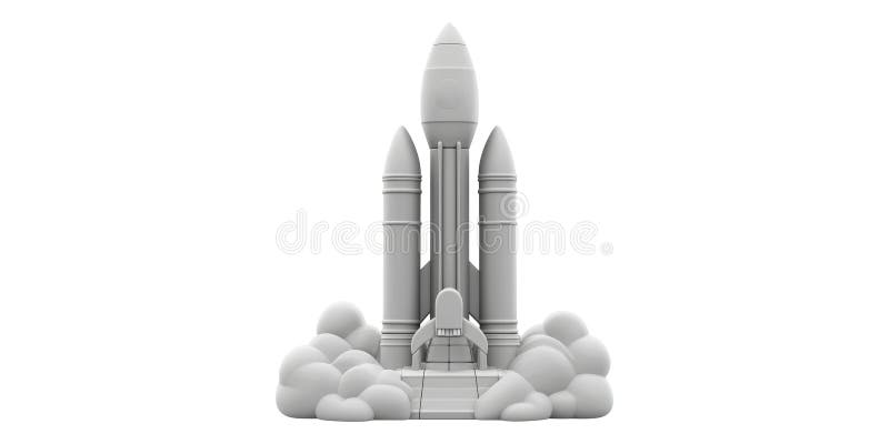 3D Rocket Launch Pad Illustration Isolated on Transparent Background ...