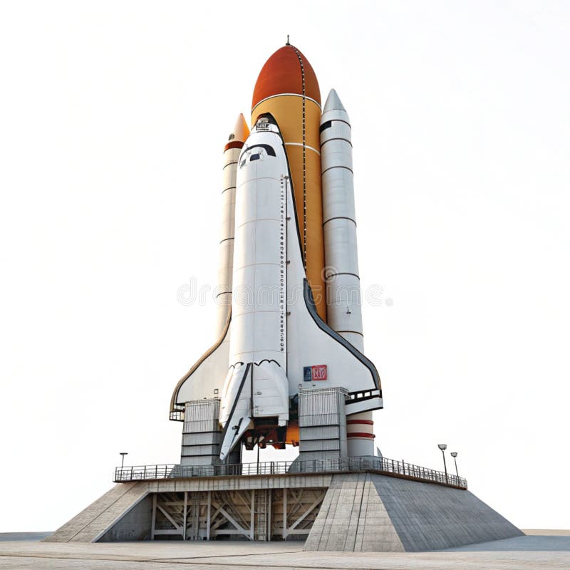 3D Rocket Ship on White Background Stock Illustration - Illustration of ...