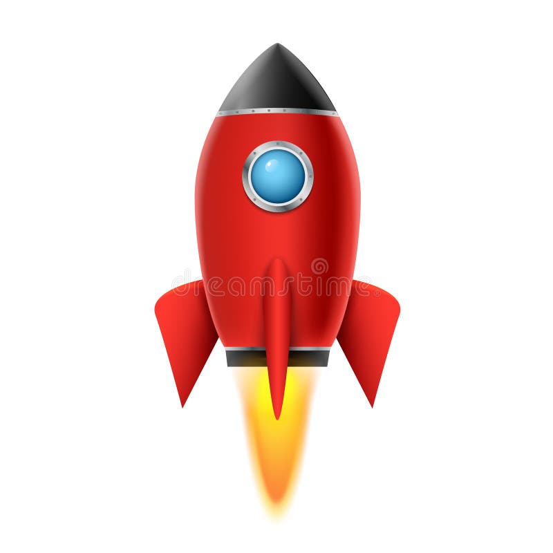 3d Rocket Space Ship Launch Background. Realistic Rocketship Spaceship ...