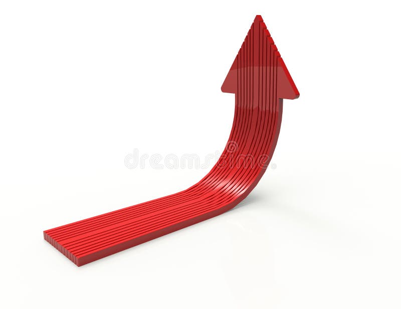 3D rode pijl stock illustratie. Illustration of spatie - 41875584