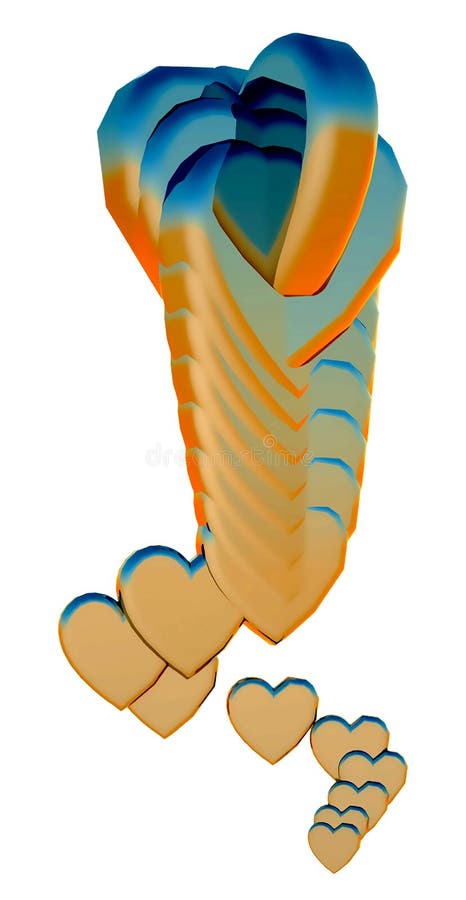 3D Romantic Fun Hearts Background Stock Illustration - Illustration of ...