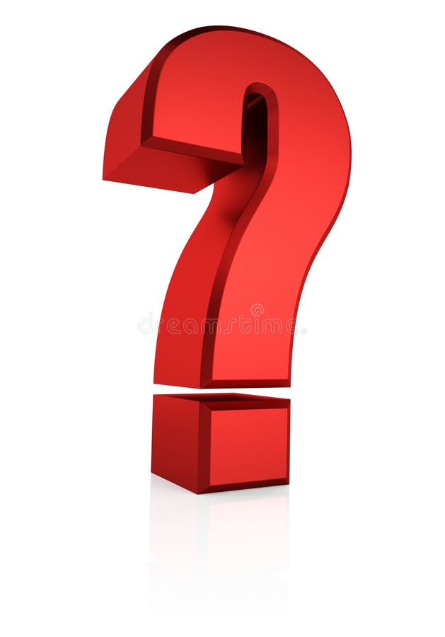 3d rood vraagteken stock illustratie. Illustration of pictogram - 88557793
