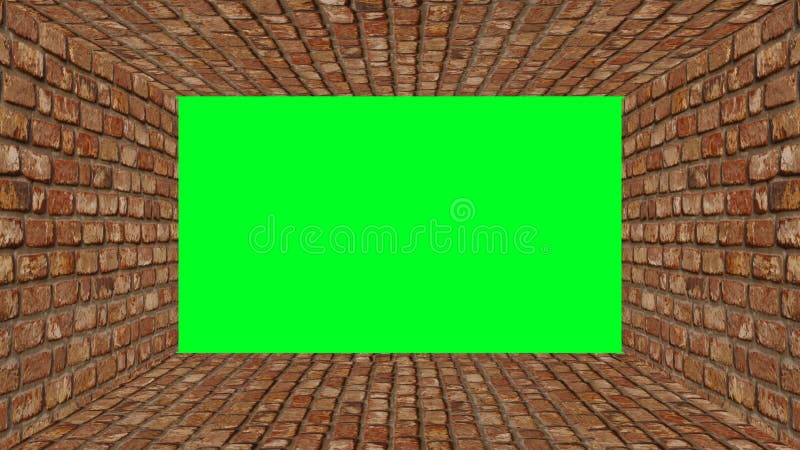 3d room with green screen stock footage. Video of blank - 79670088