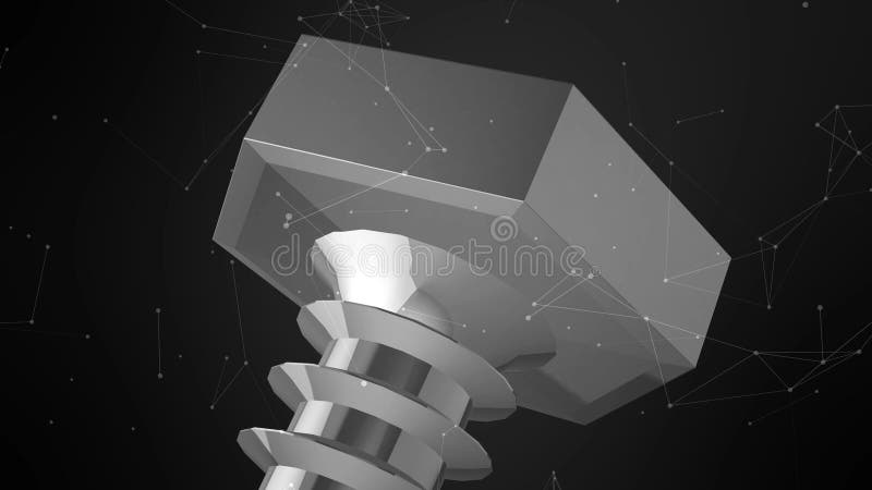 3d of Rotating Bolt. Symbol of Industry Equipment or Mechanical ...