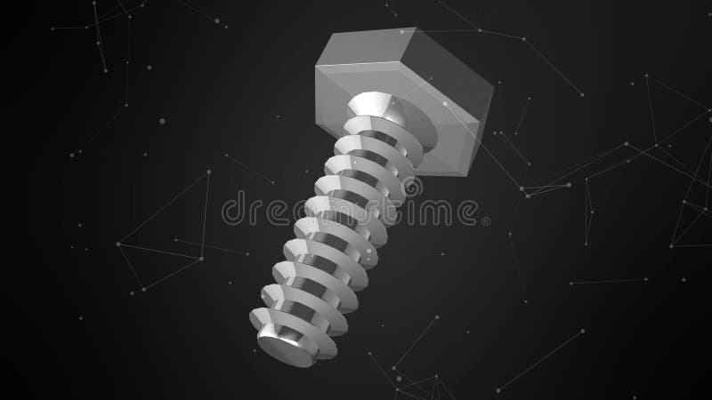 3d of Rotating Bolt. Symbol of Industry Equipment or Mechanical ...