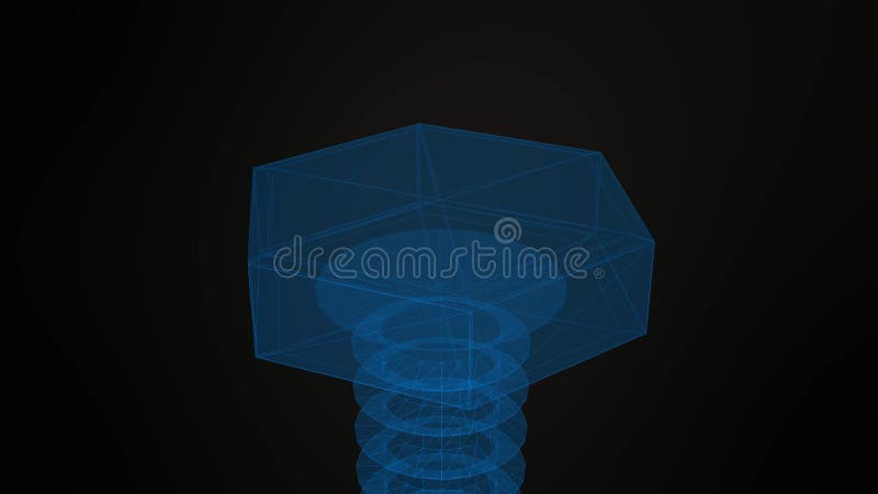 3d of Rotating Bolt. Symbol of Industry Equipment or Mechanical ...