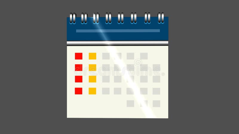 3d Rotating Simple Calendar Animation in Alpha Channel 4K Resolution ...