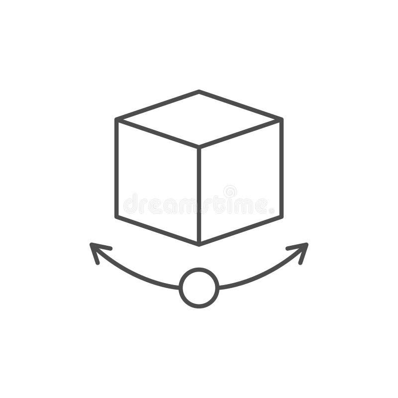 3d Rotation Line Outline Icon Stock Vector - Illustration of rotation ...