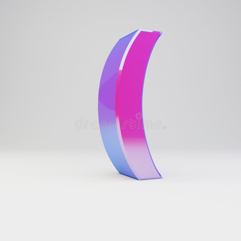 3d Round Bracket Symbol. Rendered Multicolor Metal Font with Glossy ...