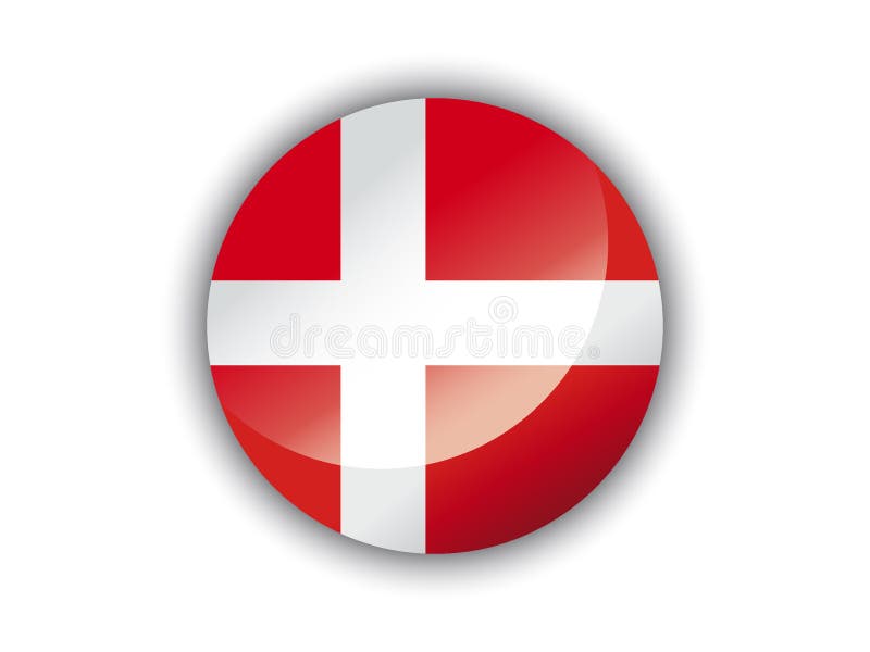 3D Round Flag of Denmark stock vector. Illustration of flag - 139492052