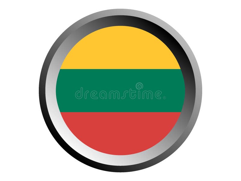 3D Round Flag of Lithuania stock vector. Illustration of button - 139492257