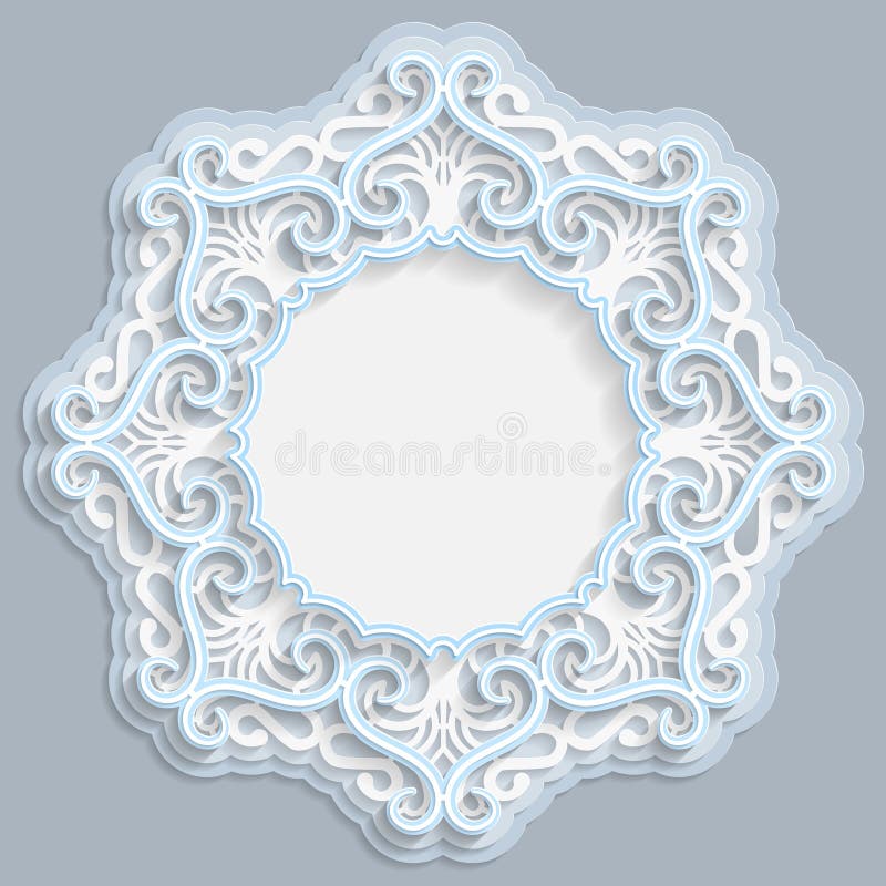 3D Round Frame, Vignette with Ornaments, Lace Frame, Bas-relief ...