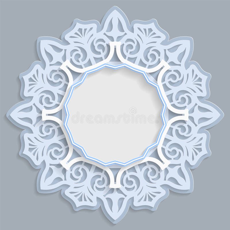 3D Round Frame, Vignette with Ornaments, Lace Frame, Bas-relief ...