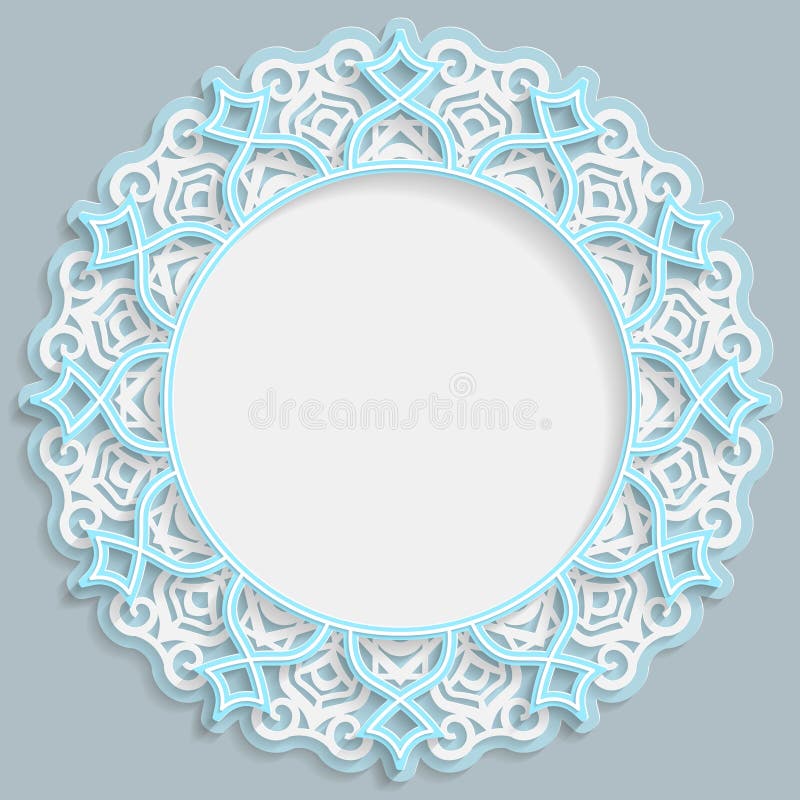 3D Round Frame, Vignette with Ornaments, Lace Frame, Bas-relief ...
