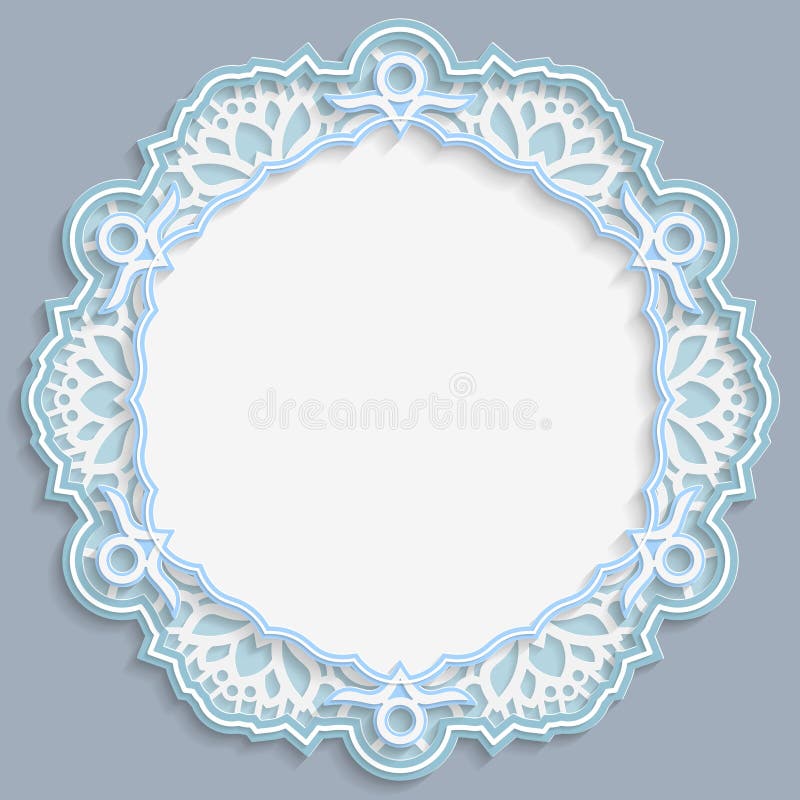 3D Round Frame, Vignette with Ornaments, Lace Frame, Bas-relief ...