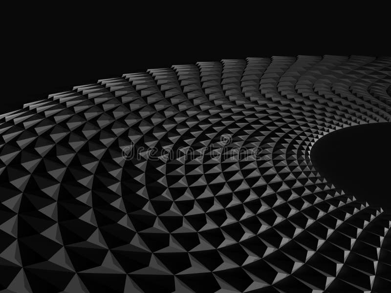 3 D Round Parametric Black Structure Fragment Stock Illustration ...