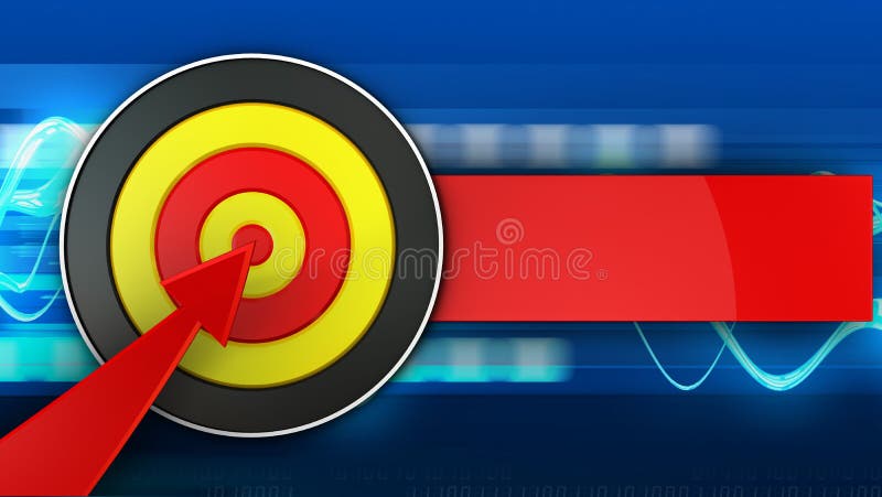 3d Round Target with Red Arrow Stock Illustration - Illustration of ...