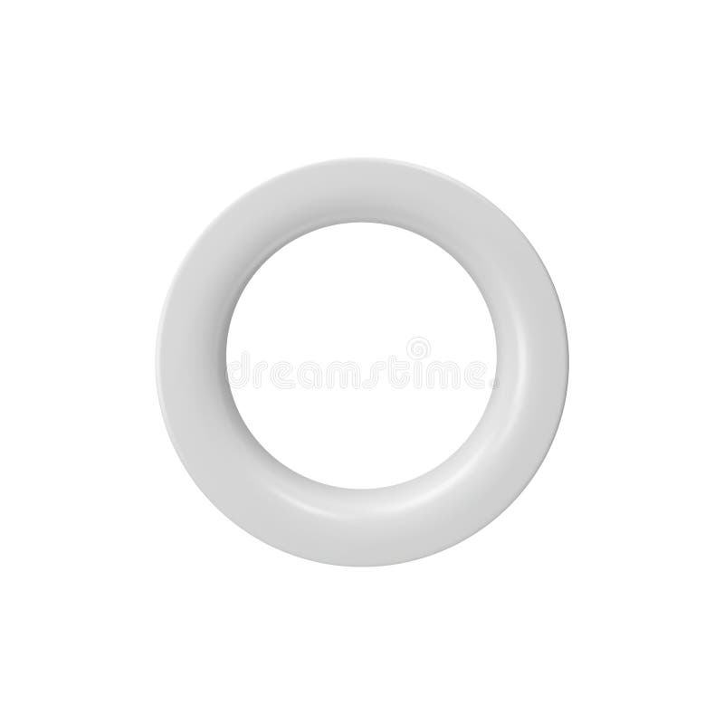 3D Round Vector Frame, White Glossy Circle Window Silhouette, Border ...