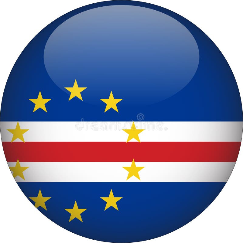 Cape Verde or Cabo Verde 3D Rounded Flag Vector Button Icon Stock ...