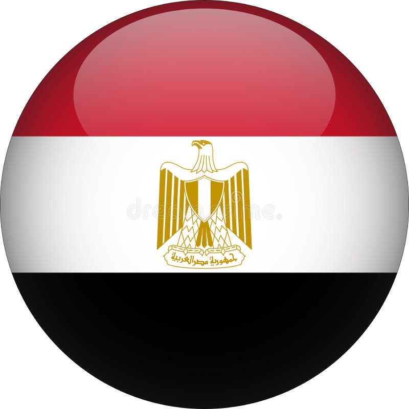 Egypt 3D Rounded Flag Vector Button Icon Stock Illustration ...