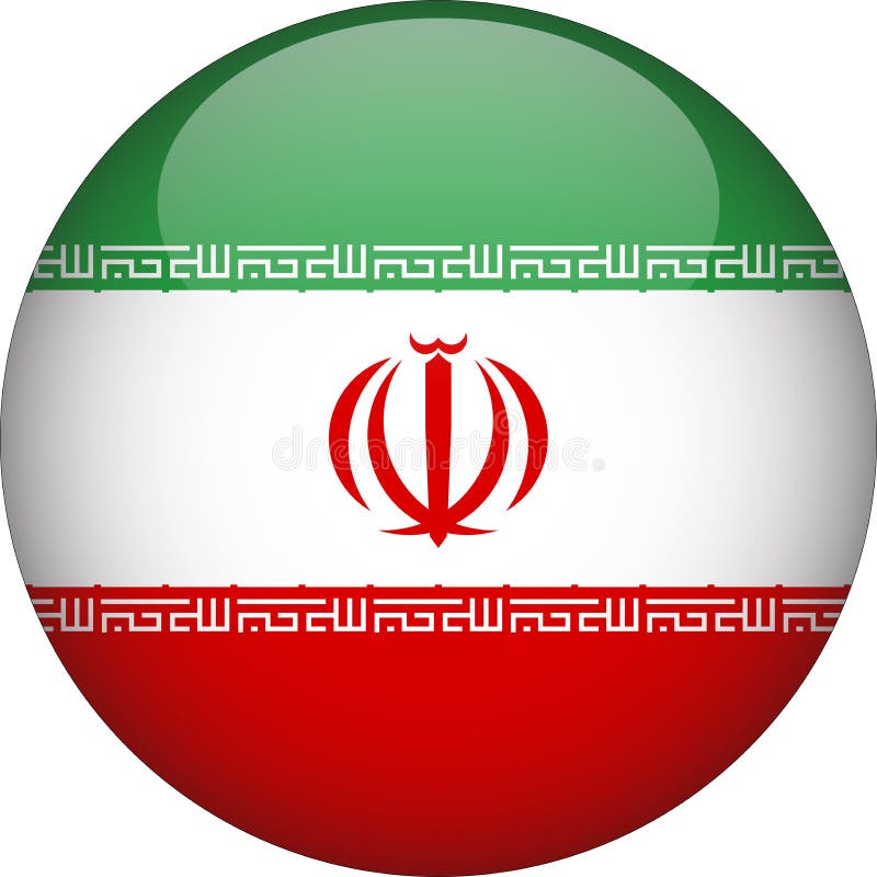 Iran 3D Rounded Flag Vector Button Icon Stock Illustration ...