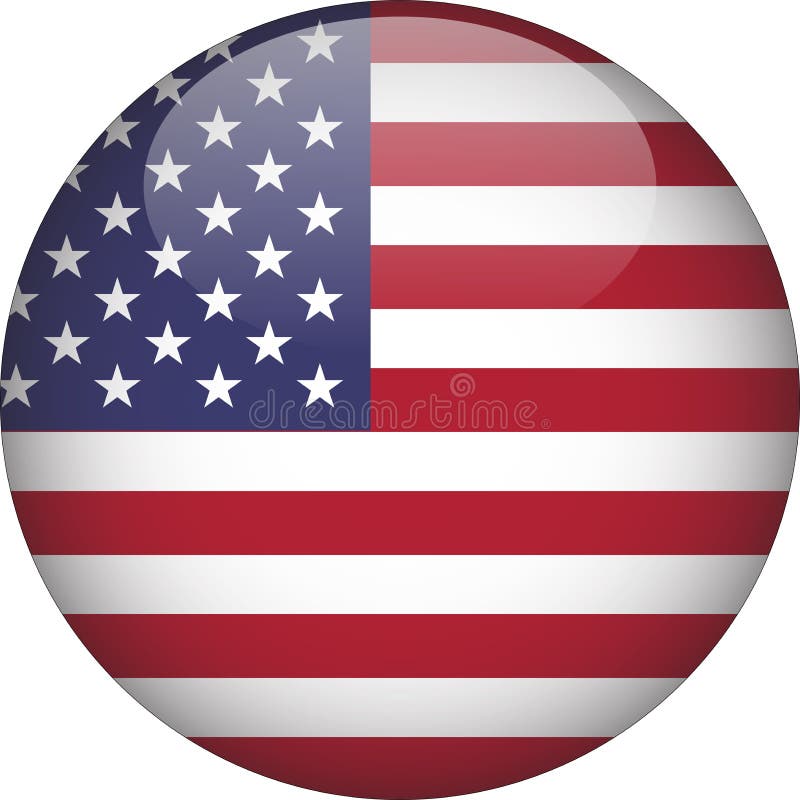 United States 3D Rounded Flag Vector Button Icon Stock Illustration ...