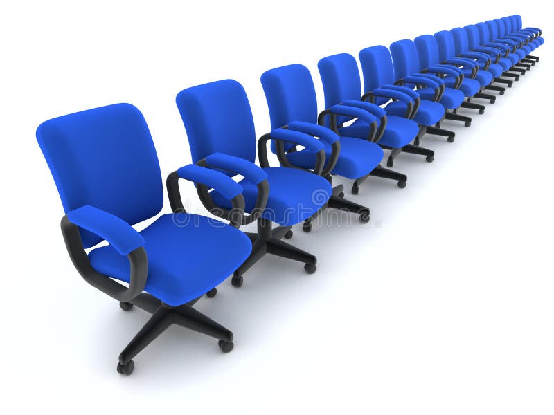 Office Chairs in a Row stock illustration. Illustration of marketing ...