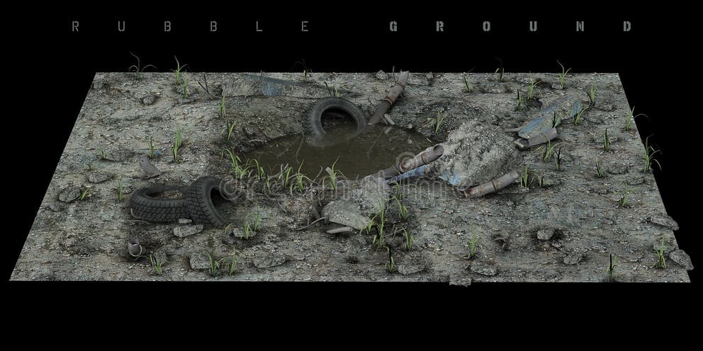 3D rubble on ground stock photo. Image of dirty, dirt - 31829328