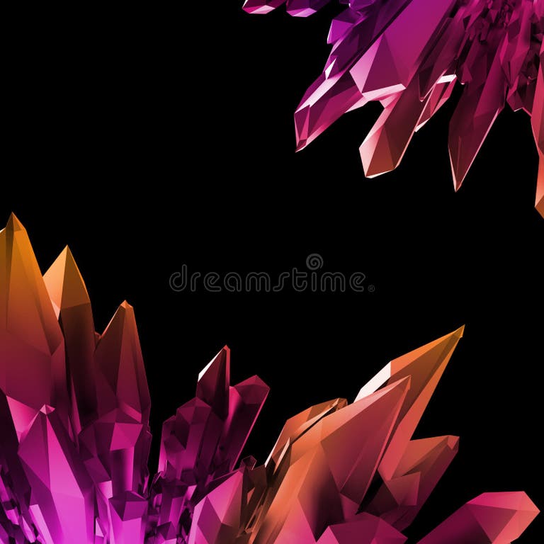 3d Ruby Red Crystals Background, Crystallized Object, Abstract Creative ...