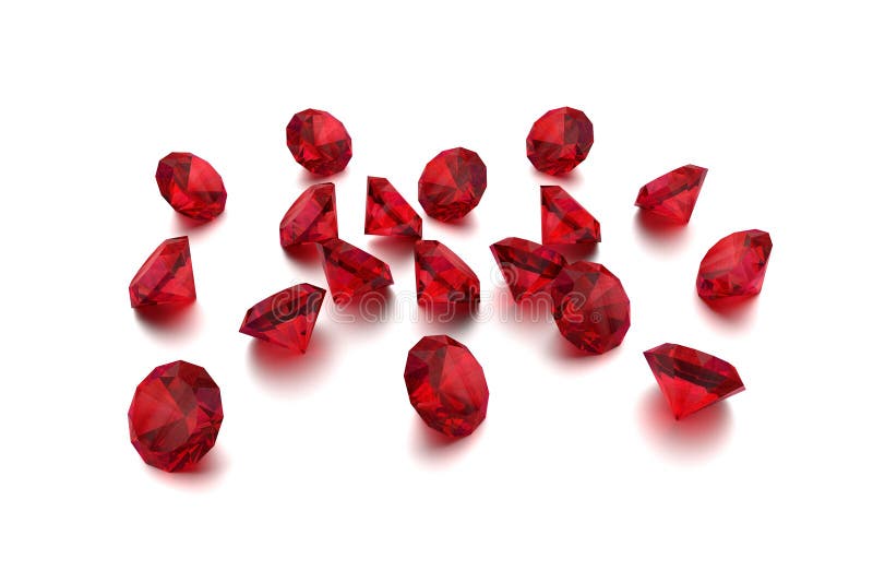 3D Rubys - 18 Red Gems Stock Photography - Image: 31626072