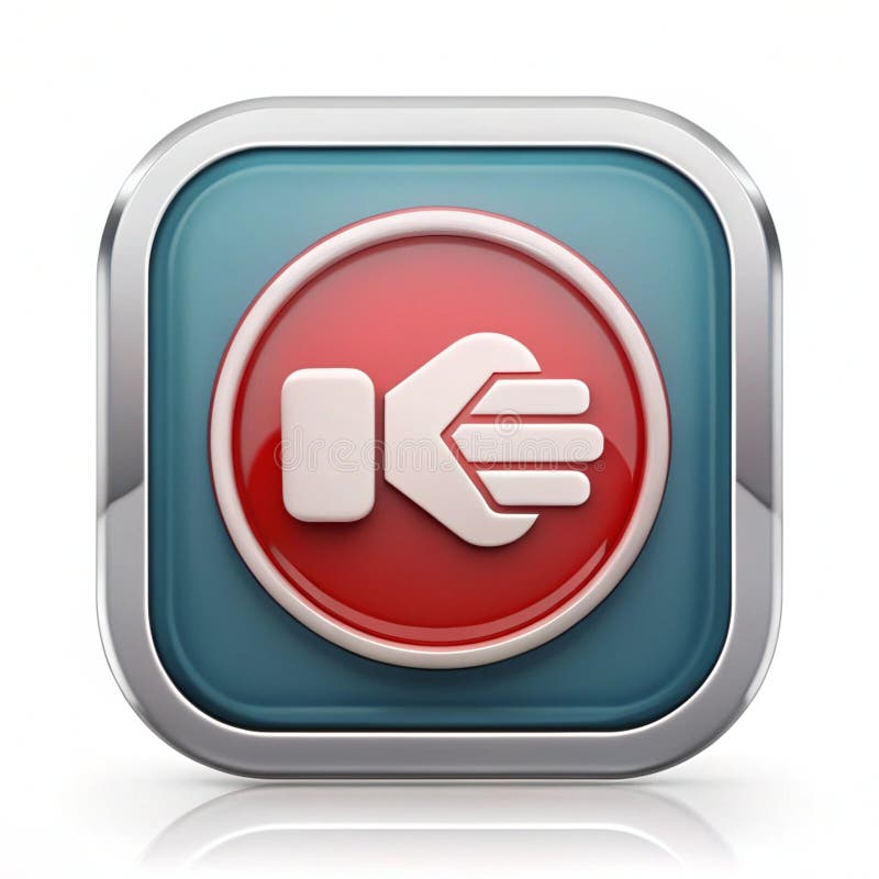 3D Rumble Logo Icon Featuring Red Burst and Hand Design in a Silver ...