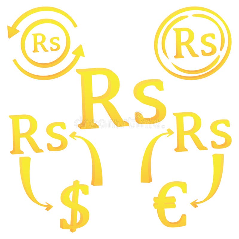 Rupee Pakistan Currency Symbol Icon Striped Vector Illustration Stock ...