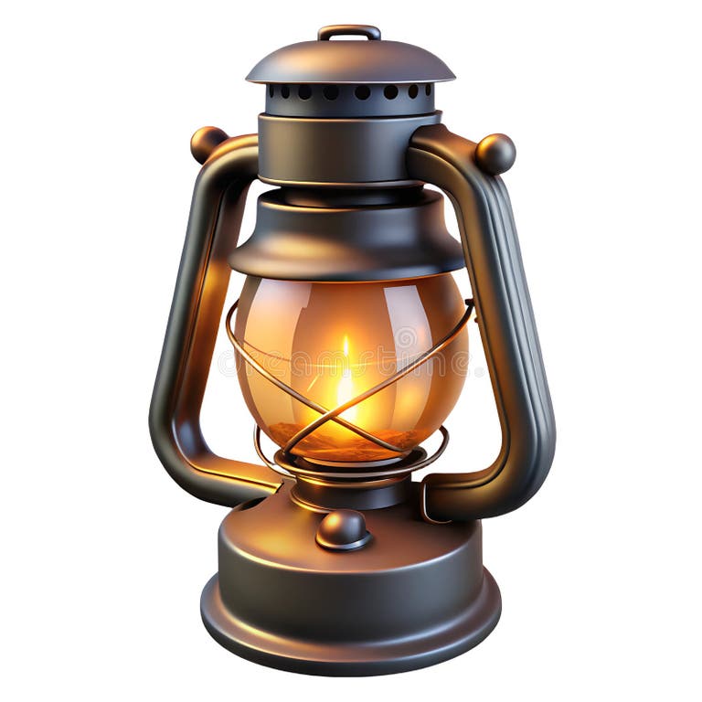 3D Rustic Lantern Glowing in Warm Light Stock Illustration - Illustration of night, light: 340467425