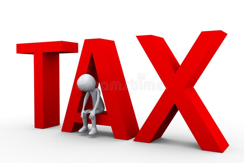 3d Sad Man Sitting Near Word Crisis Stock Illustration - Illustration ...