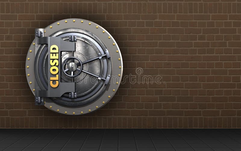 3d safe closed vault door stock illustration. Illustration of banking ...