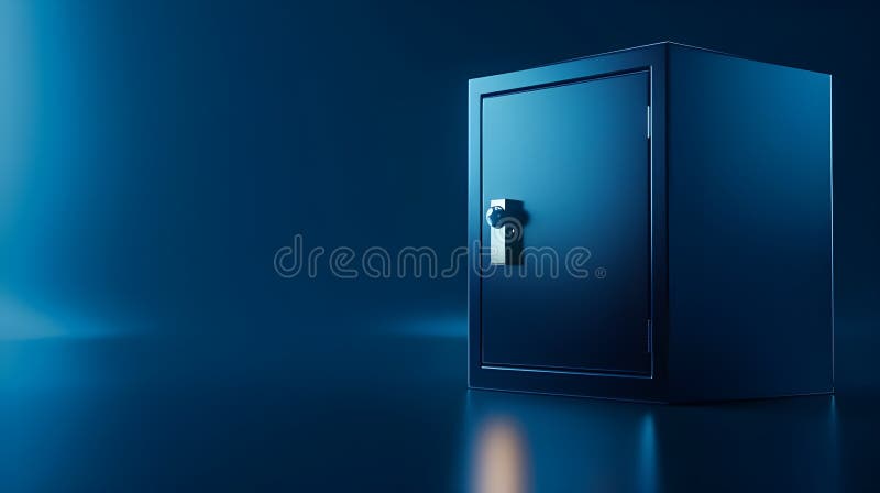 A 3D Safe with Floating Digital Locks, Representing Secure Financial ...
