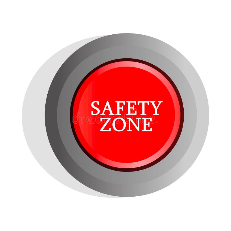 3d safety zone button. stock illustration. Illustration of blue - 189874664