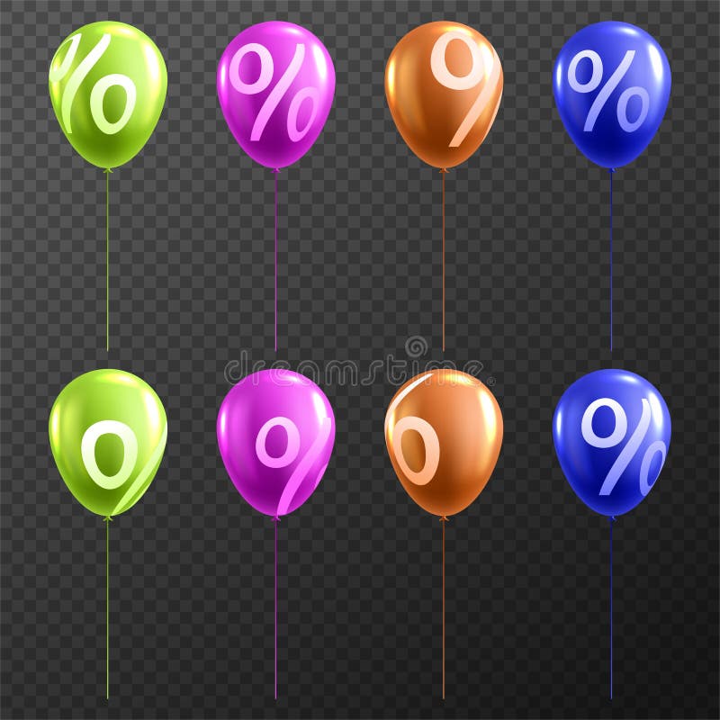 3d Sale Balloon with Percent Stock Vector - Illustration of price ...
