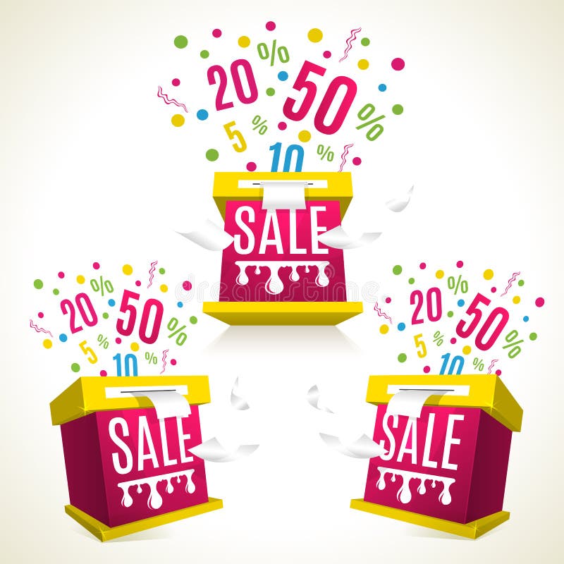 3D sale-boxes. Discounts stock vector. Illustration of discounts - 81891173