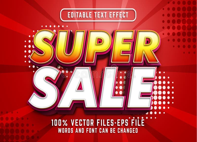 3d Sale Text Effect with Cartoon Style Premium Vectors Stock Vector - Illustration of promotion ...