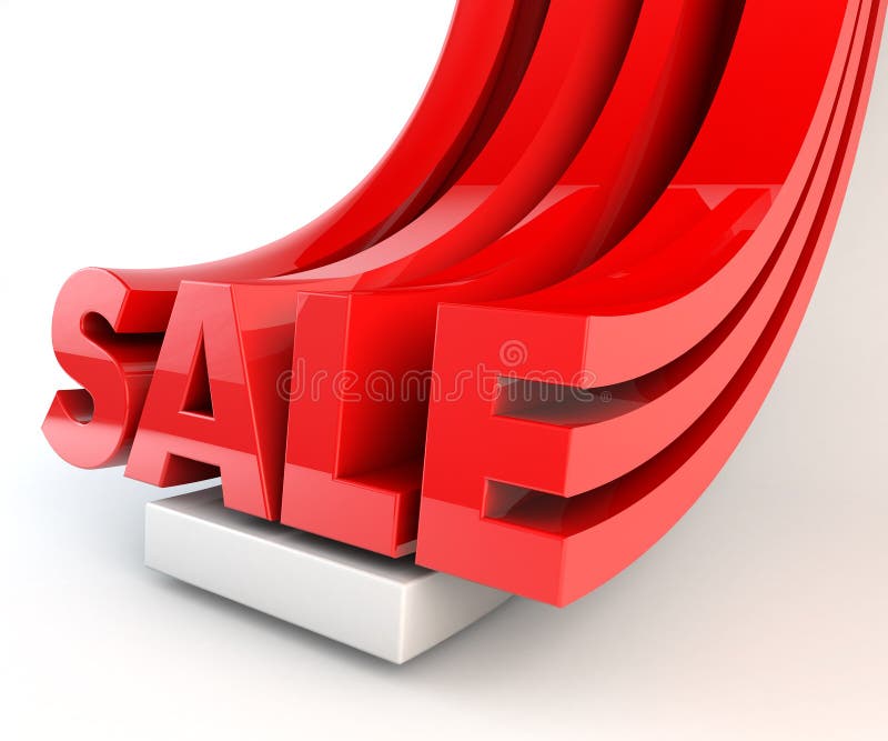 3D SALE word promotion red stock illustration. Illustration of icon ...